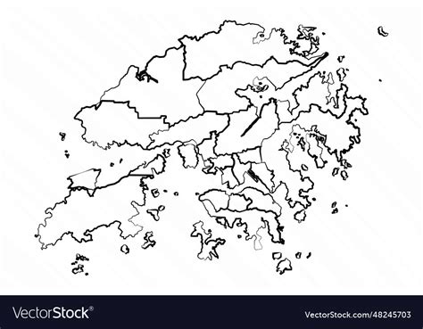 Hand Drawn Hong Kong Map Royalty Free Vector Image