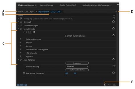 Anzeigen Und Anpassen Von Effekten Und Keyframes In Premiere Pro