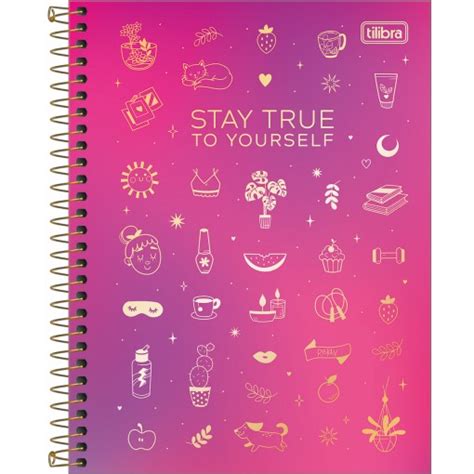 Caderno Espiral Capa Dura Colegial 1 Matéria Doodles 80 Folhas Stay