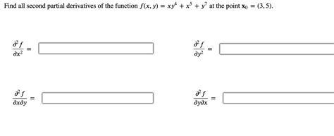 solved find all second partial derivatives of the function