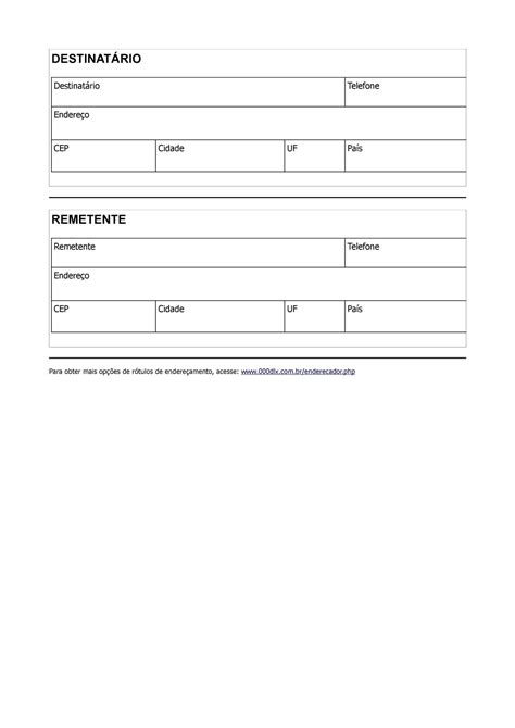 Etiqueta Correios Como Preencher Envelope De Carta Pdf Artofit
