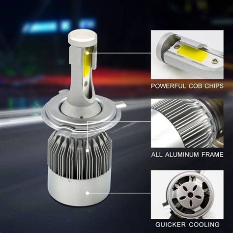 Lâmpada Xenon H7 Super Led Sup Branca 6000k 12v 7600 Lumen R 75 49
