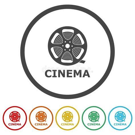 Icono Del Carrete De Película Establecer Iconos En Los Botones De