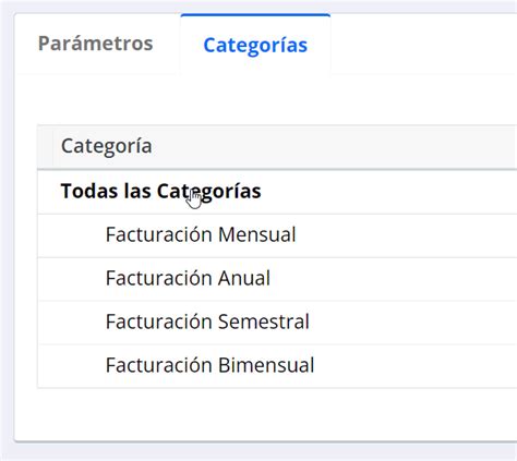 Configurar categorías del contrato Portal de Clientes Siigo Software