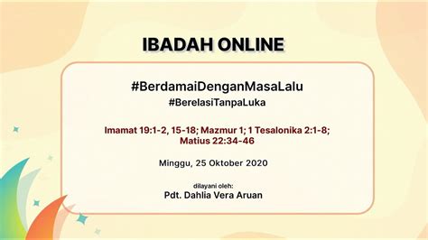 Ibadah Online GKIPI Minggu 25 Oktober 2020 YouTube