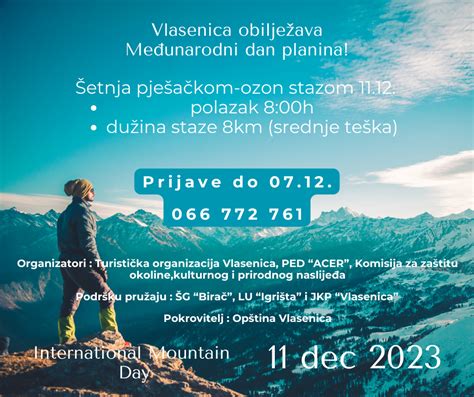 Međunarodni dan planina 11 decembar biće obilježen u Vlasenici