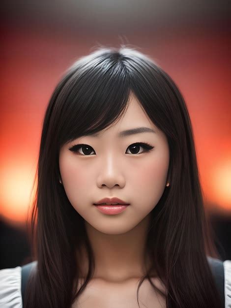 Premium AI Image Beautiful Teenage Asian Woman At The Street Night