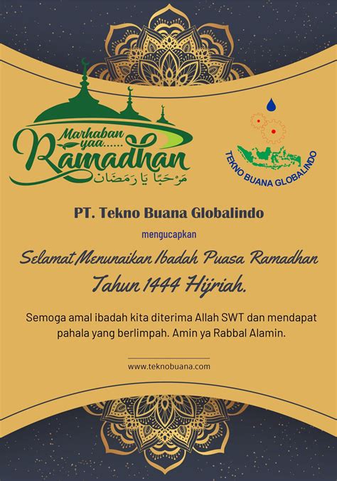 Selamat Menunaikan Ibadah Puasa 1444 Hijriah PT TEKNO BUANA GLOBALINDO