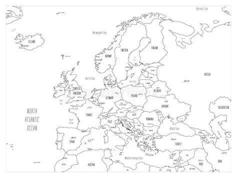 Handgezeichnete Europakarte Vektor Abbildung Illustration Von