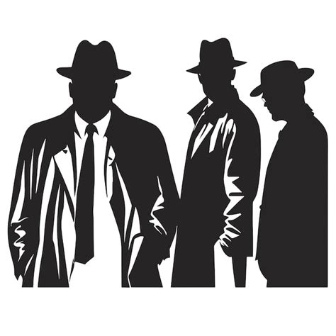 Un Dibujo En Blanco Y Negro De Tres Hombres Con Sombreros Y Un Sombrero