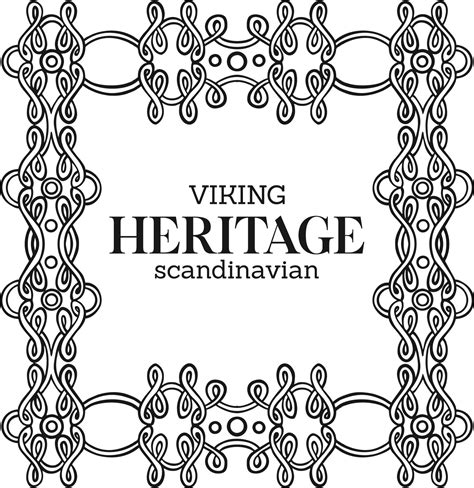 Classic Frame Viking Scandinavian Ancient Heritage Ornament Silhouette