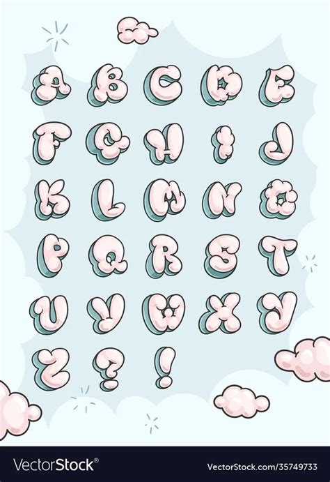 The Letters And Numbers Are Drawn With Pastel Colors On A Light Blue