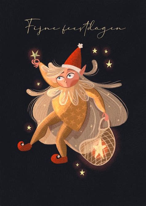 Kerstkaart Kerstengeltje Met Kerstmuts Kaartje2go