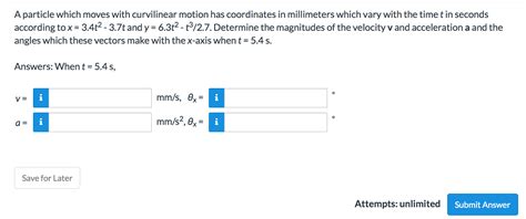 solved a particle which moves with curvilinear motion has