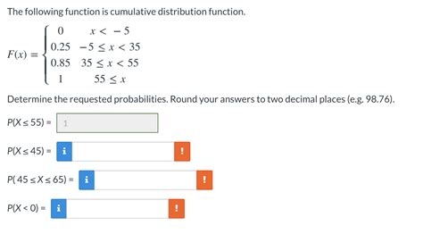 Solved The Following Function Is Cumulative Distribution Chegg