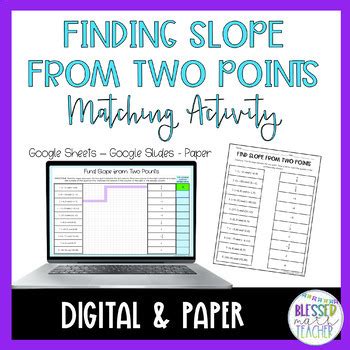 Finding Slope From Two Points Matching Activity By Blessed Math Teacher