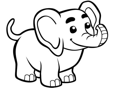 Coloriage adorable éléphant Dessin gratuit à imprimer