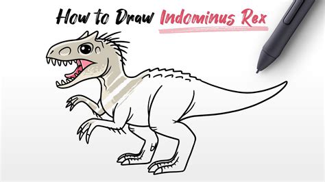 How To Draw Indominus Rex Dinosaur From Jurassic World Super Easy Step