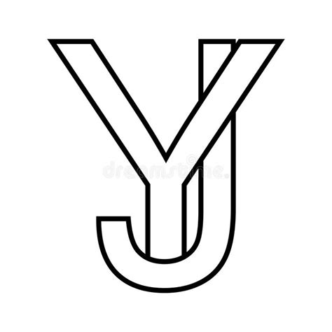 Logo Sign Yj Jy Icon Double Letters Logotype Y J Stock Vector