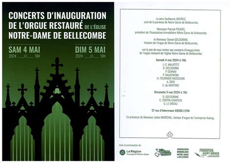 Concert dinauguration de lorgue restauré de léglise Notre Dame de