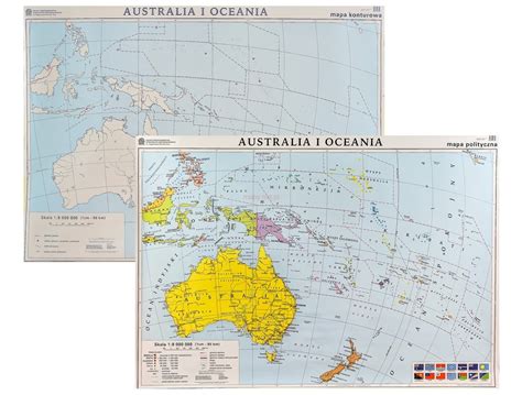 Australi I Oceania Australia I Oceania Mapa Politycnza Konturowa