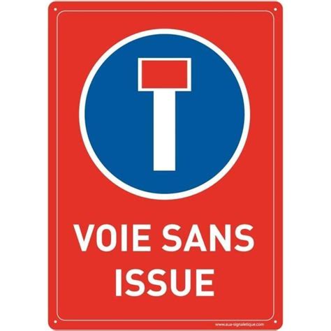 Panneau Prépercé avec Angles arrondis Voie sans Issue 300x420 mm