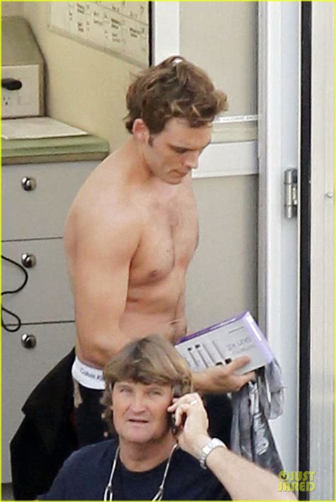 Jennifer Lawrence Shirtless Sam Claflin Catching Fire Set Photo