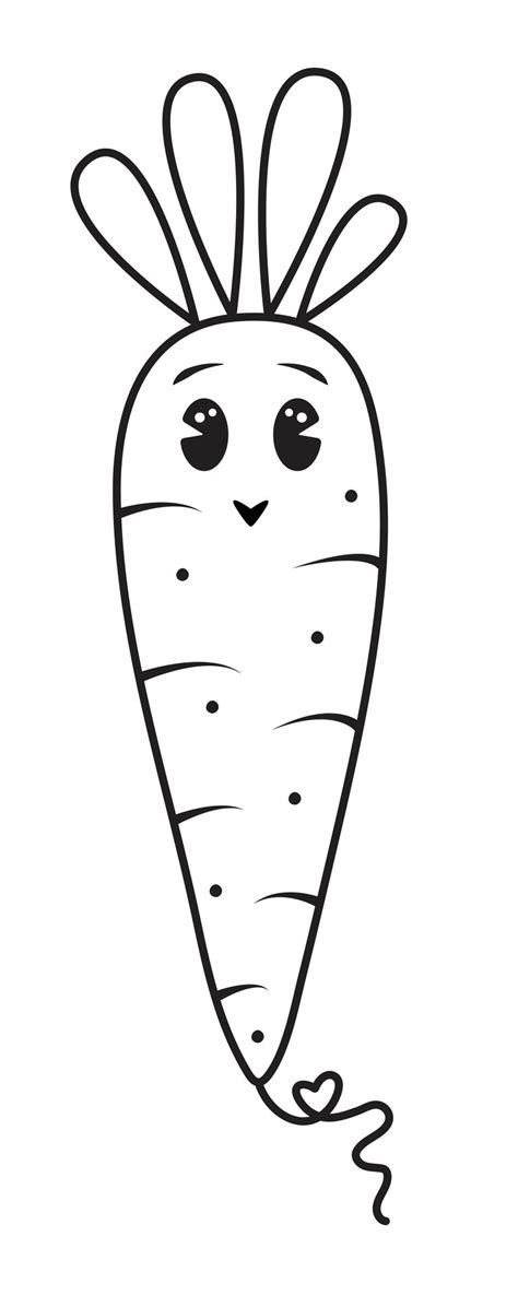 Cute Black And White Carrot Vector Cartoon Illustration 35581720