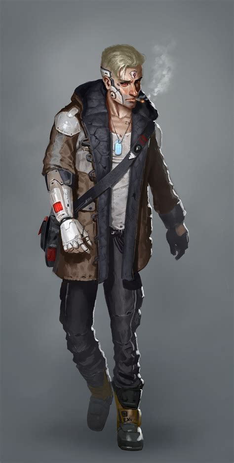Cyberpunk Character Art Male Cyberpunk Male Sci Fi Character Art