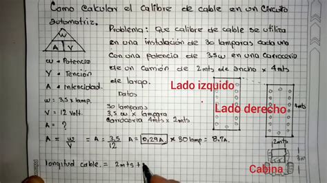 CALCULA CALIBRE CABLE CIRCUITO AUTOMOTRIZ YouTube