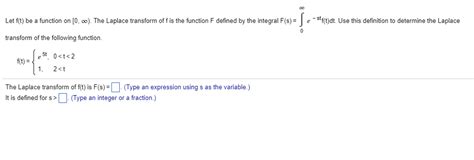 solved let f t be a function on [0 infinity the