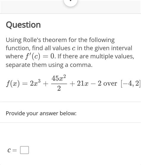 solved question using rolle s theorem for the following