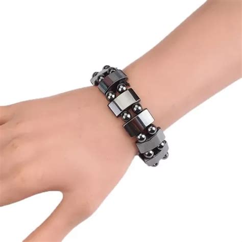 2x Pulsera Magnética Hematites Elasticada Para Hombre mujer Cuotas