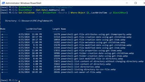 how to find files modified in the last hour using powershell active directory tools