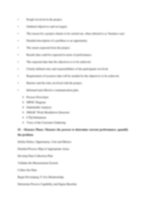 SOLUTION Six Sigma Dmaic Roadmap Studypool