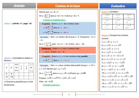 Ordre Et Op Rations Cours Et Exercices Ma Alloschool