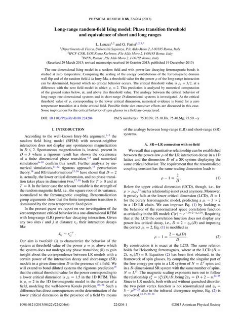 pdf long range random field ising model phase transition threshold and equivalence of short