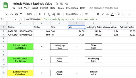 Intrinsic Value Calculator Excel Template