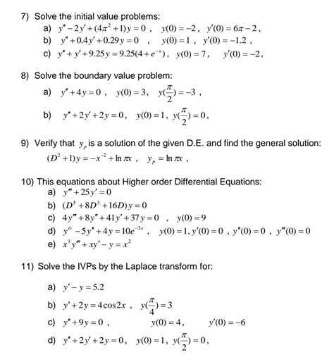 solved 7 solve the initial value problems a y 2y