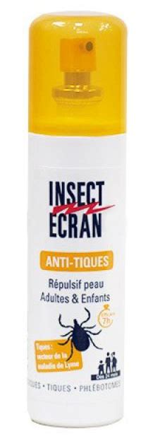 INSECT ECRAN Spray Anti Tique Répulsif Peau 100 ml Pharmacie
