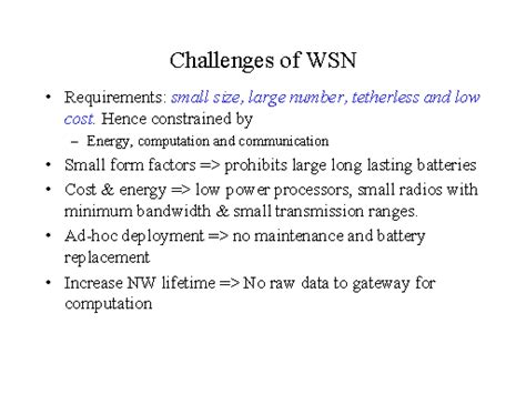 Challenges Of Wsn