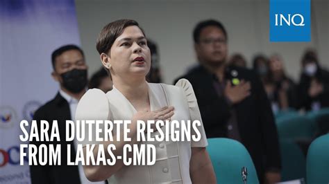 Sara Duterte Resigns From Lakas CMD YouTube