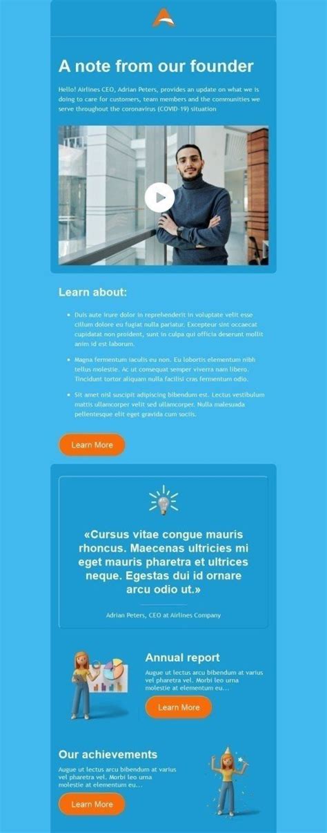 A Note From Our Founder Email Template By Full Name Stripo Email