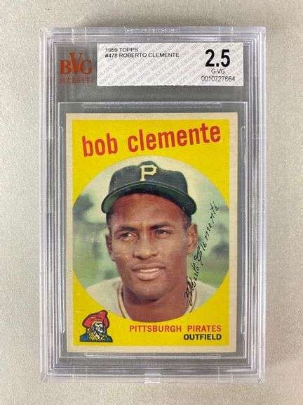 1959 Topps Roberto Clemente 478 BGS 2 5 Matthew Bullock Auctioneers