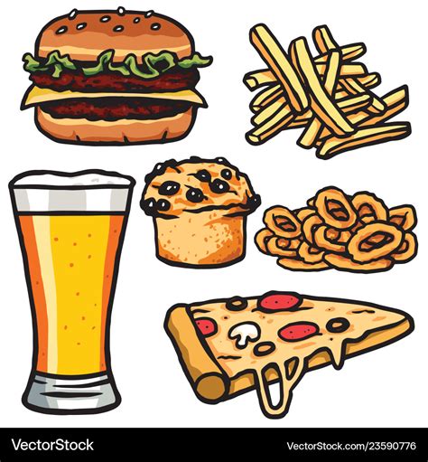 Cute Fast Food Junk Food Clip Art Illustration Drawing Kawaii Drawing