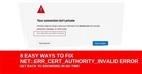 Error NET ERR CERT AUTHORITY INVALID 8 Easy Methods To Fix The Error