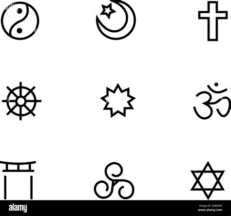 World Religion Symbols Christianity Islam Hinduism Buddhism