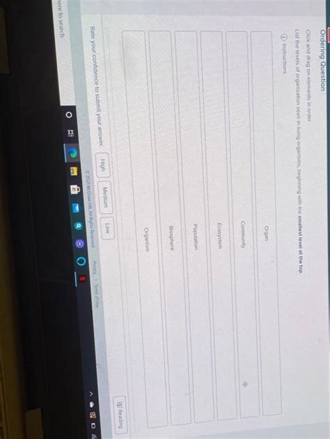 solved ordering question click and dragon elements in order