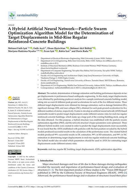 pdf a hybrid artificial neural network—particle swarm optimization algorithm model for the