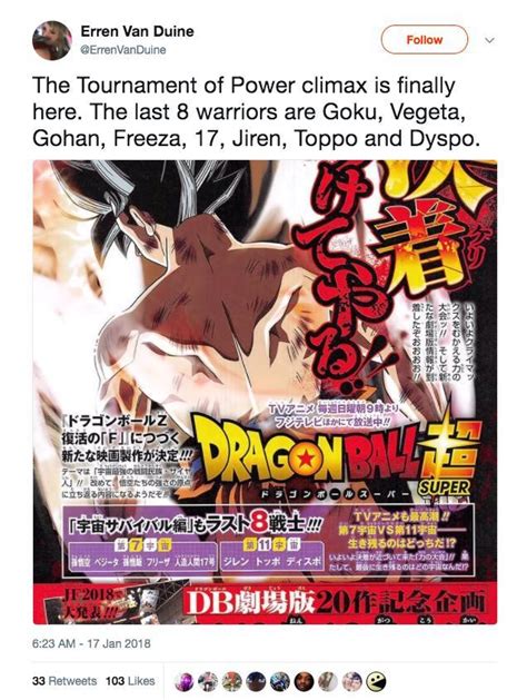 Dragon Ball Super Reveals Final Tournament Of Power Promo